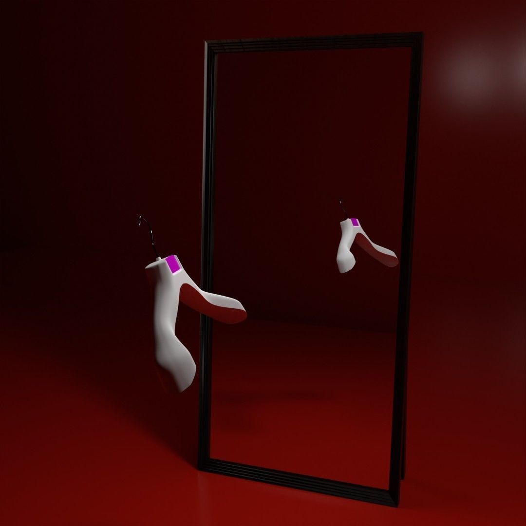 Simple Standing Mirror 3D model | CGTrader
