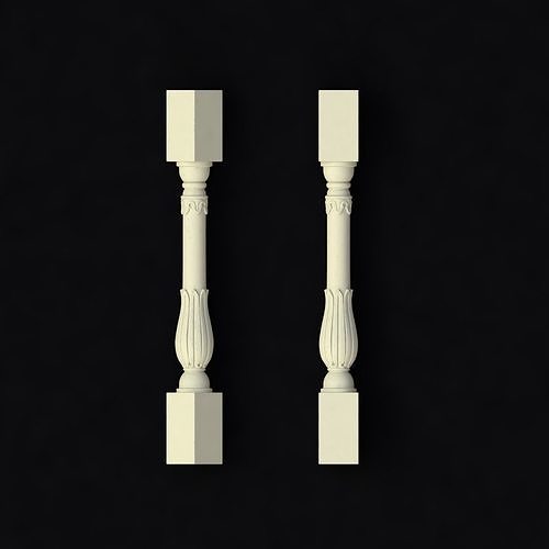 baluster pair of wooden rods 3D model | CGTrader