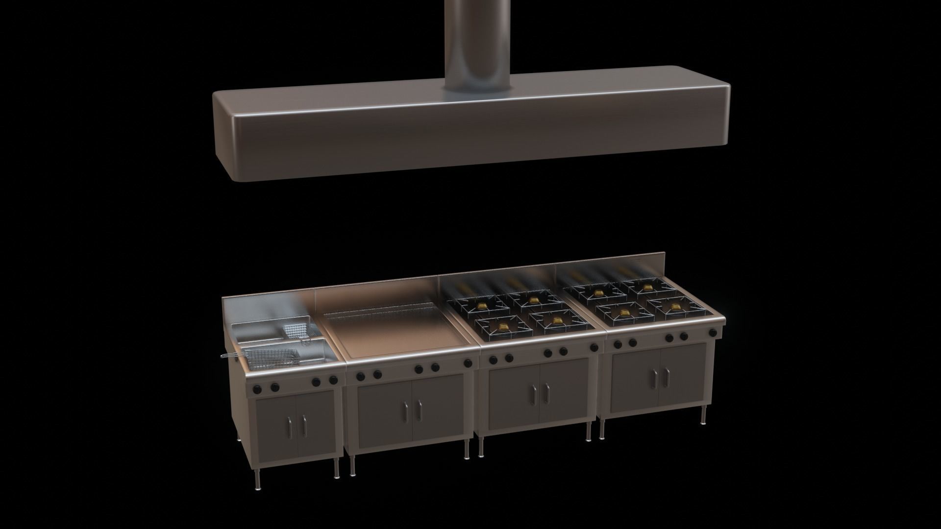 kitchen equipment free 3D model | CGTrader