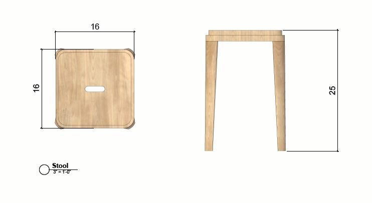 3D model Stool Revit Family VR / AR / low-poly | CGTrader