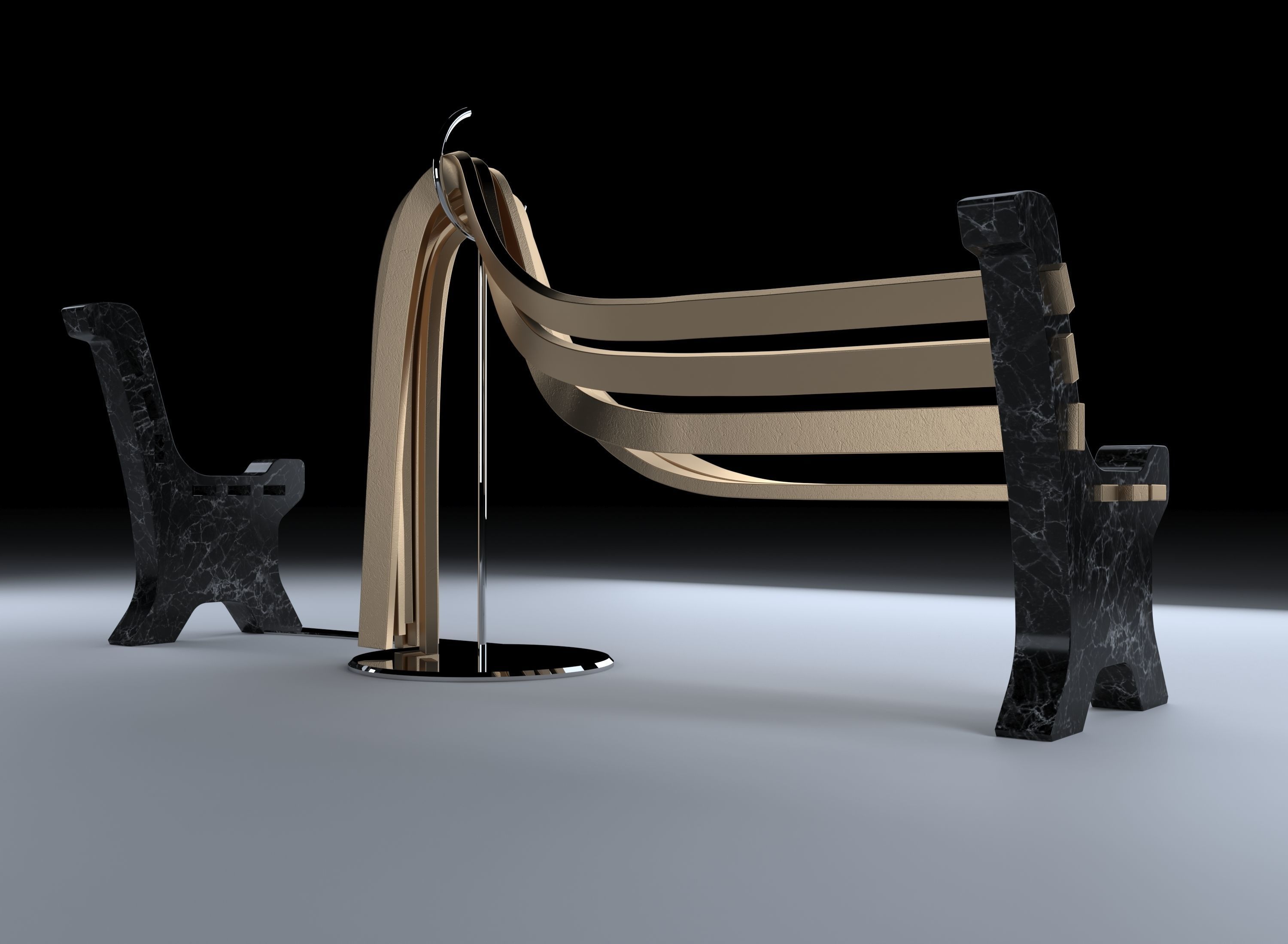 Artistic Bench Figure 3D model | CGTrader