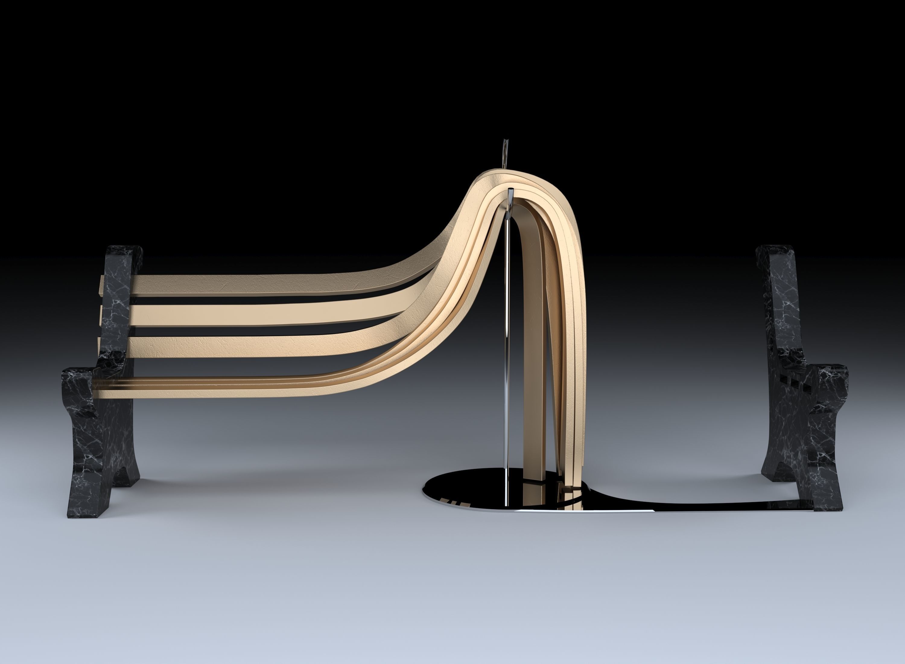 Artistic Bench Figure 3D model | CGTrader