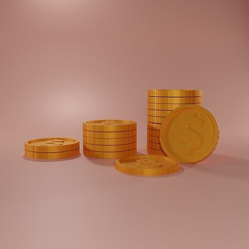 Coin 3D Model gold coins 3D model | CGTrader
