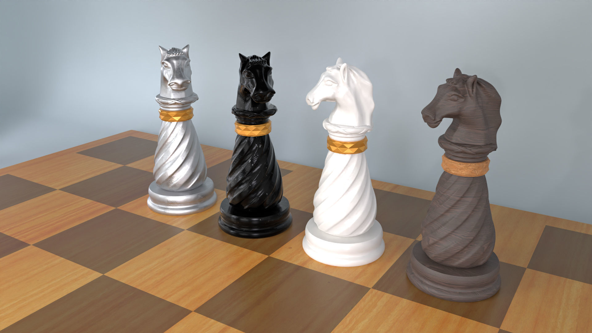 Knight 3D Luxury Chess Pieces 3D Print Model 3D print model 3D model 3D ...