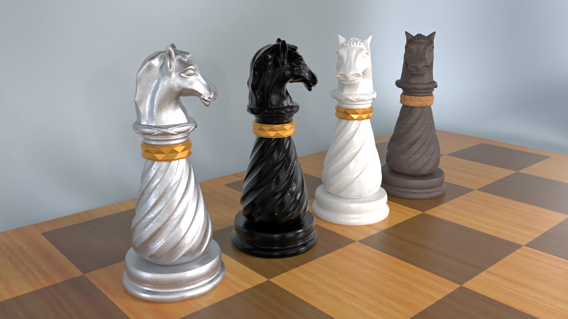 Knight 3D Luxury Chess Pieces 3D Print Model 3D print model 3D model 3D ...