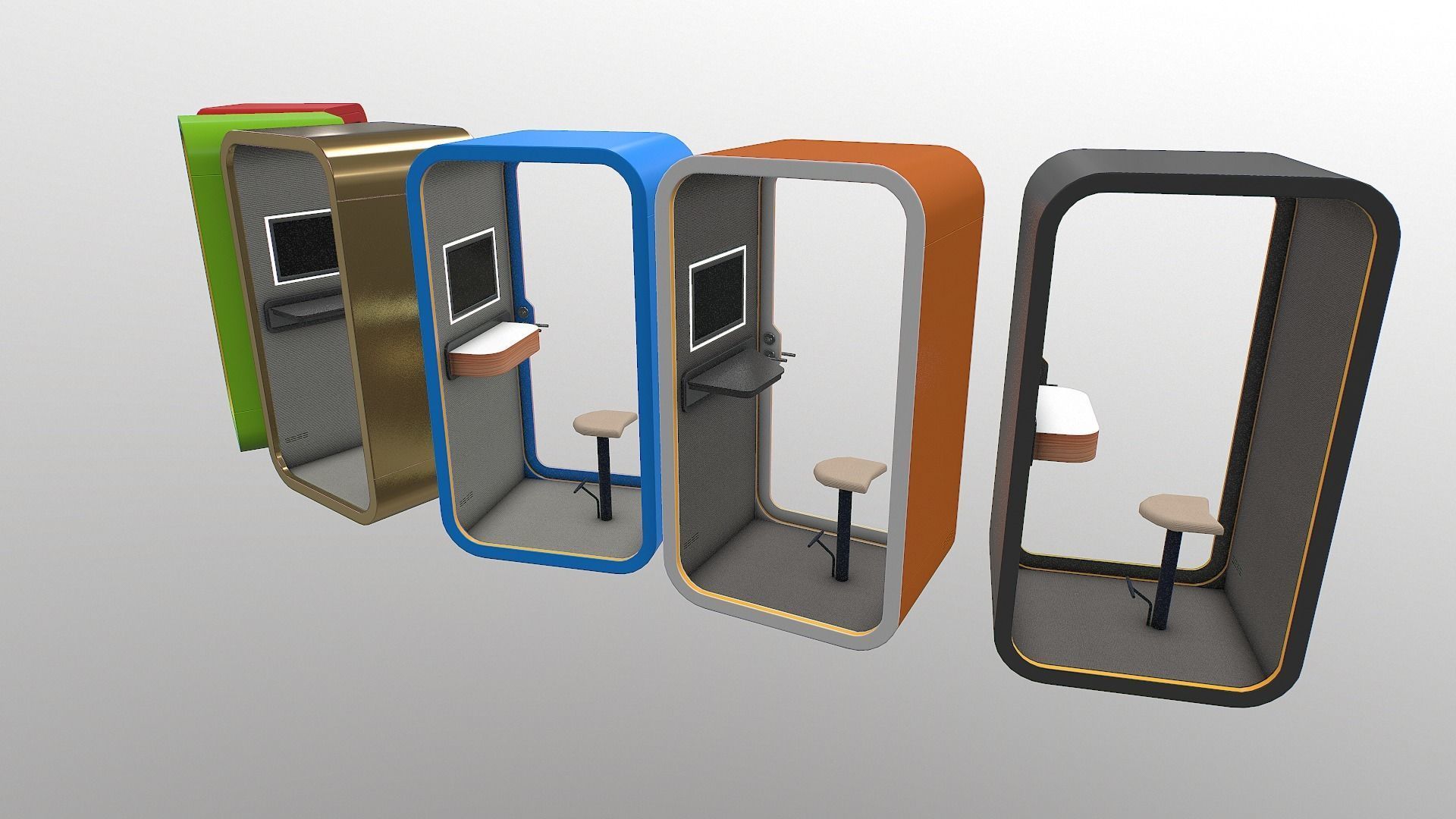 3D model Office Pod 3 VR / AR / low-poly | CGTrader