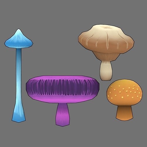3D model Fantasy mushroom pack VR / AR / low-poly | CGTrader