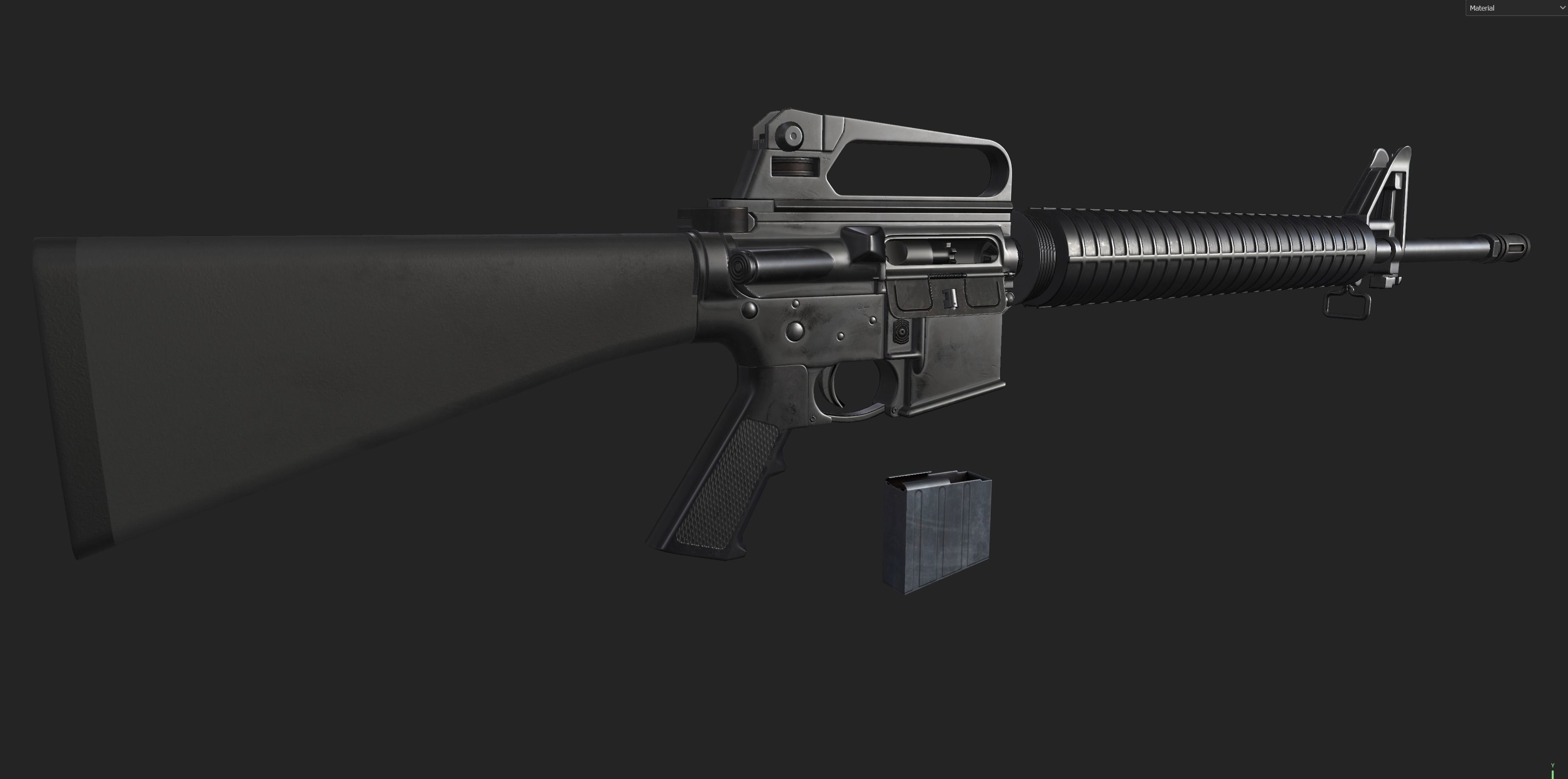 3D model AR 15 LowPoly Game Ready Model PBR Metalic VR / AR / low-poly ...