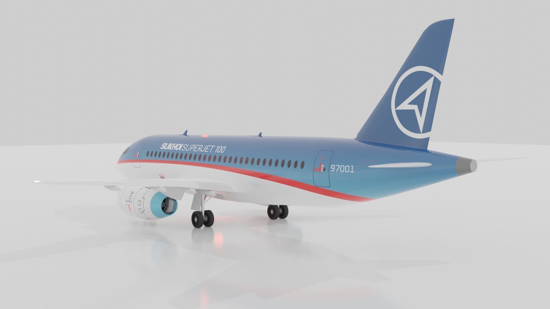 3D model Sukhoi Superjet SSJ100 - Prototype 1 Livery VR / AR / low-poly ...
