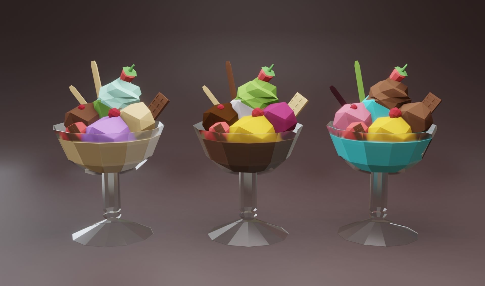 3D model Ice cream Menu Low poly VR / AR / low-poly | CGTrader