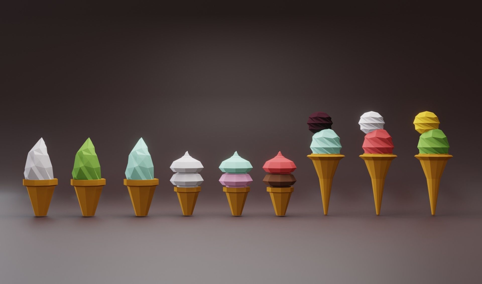 3D model Ice cream Menu Low poly VR / AR / low-poly | CGTrader
