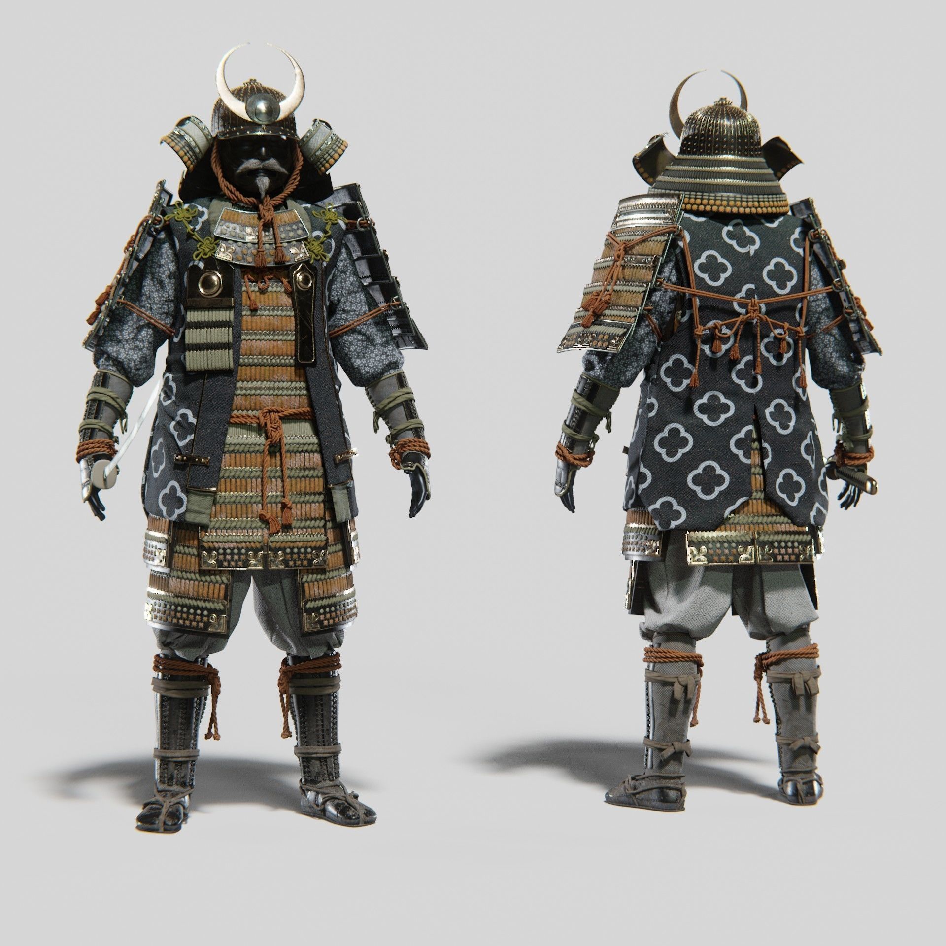 MEDIEVAL Japanese Samurai Rigged 3D model rigged | CGTrader