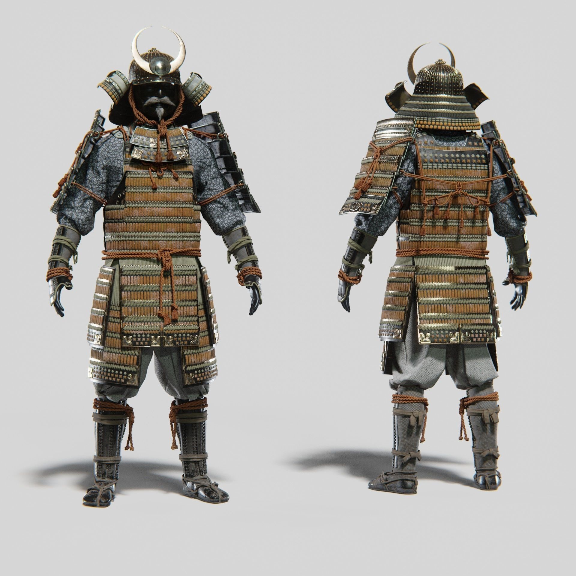 MEDIEVAL Japanese Samurai Rigged 3D model rigged | CGTrader