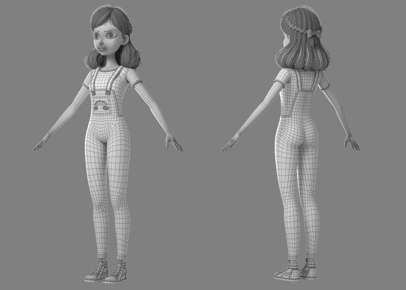 Cartoon Girl Rigged 3D model rigged | CGTrader