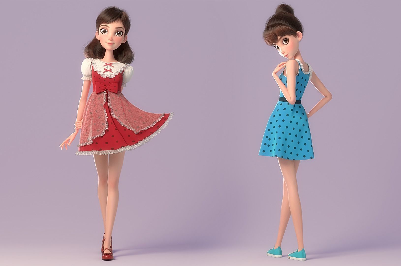 Cartoon Girl Rigged 3D model rigged | CGTrader