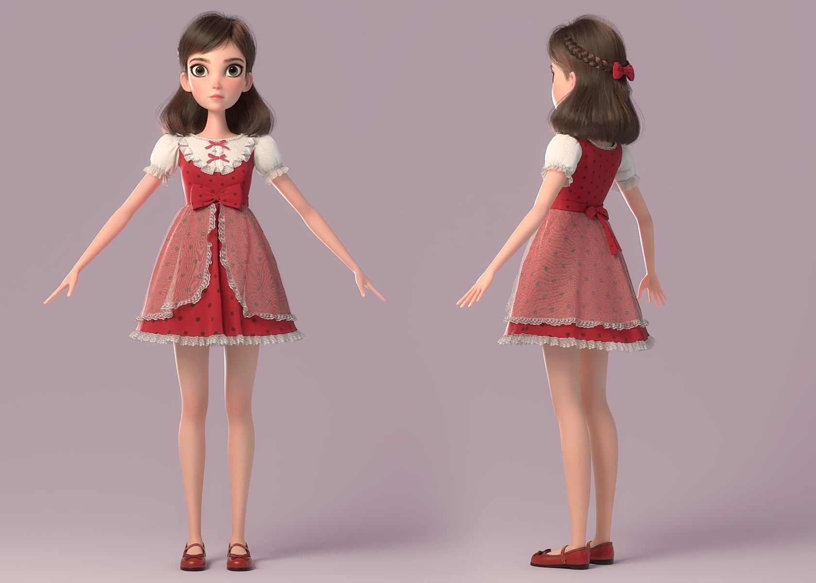 Cartoon Girl Rigged 3D model rigged | CGTrader