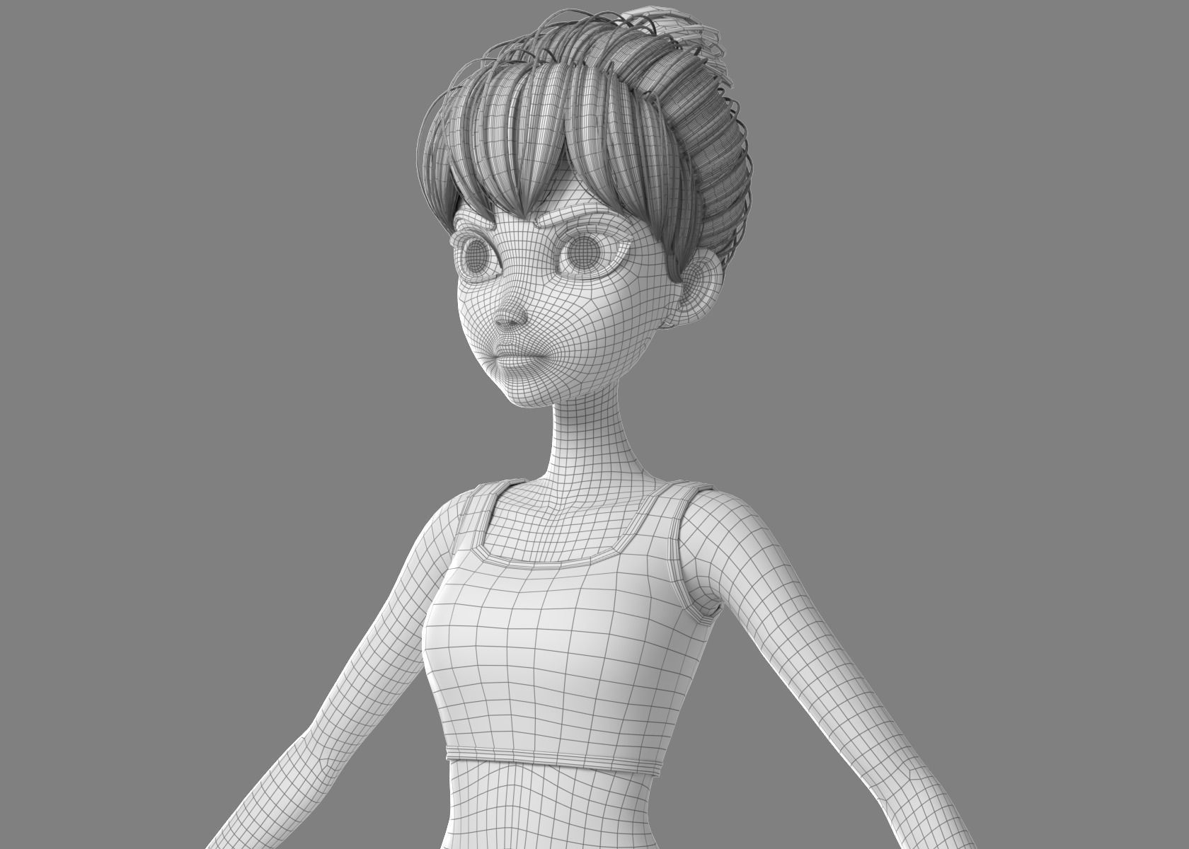 Cartoon Girl Rigged 3D model rigged | CGTrader