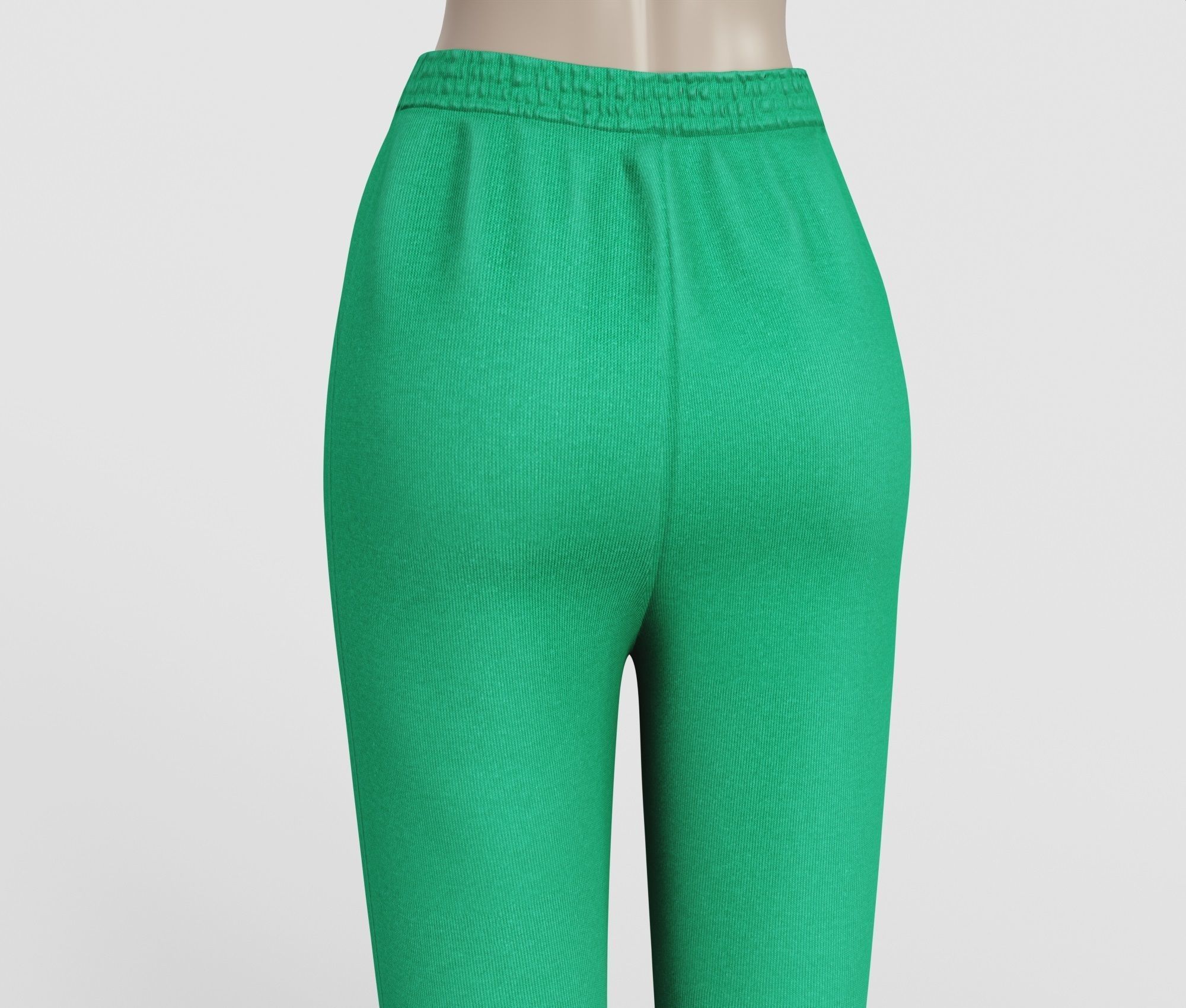 3D model Outfit Sweatpants and Top Fitness Green - Monochromatic Color ...
