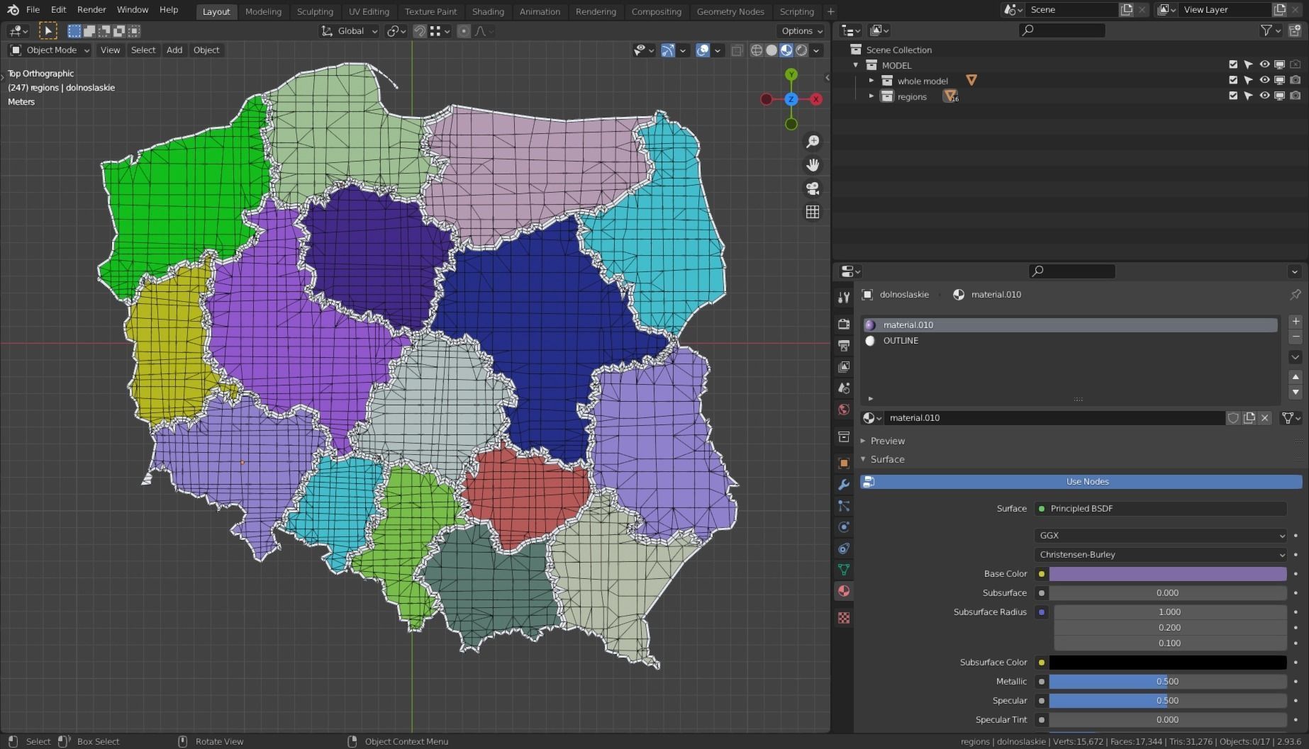 3D model POLAND POLITICAL MAP LAYOUT VR / AR / low-poly | CGTrader