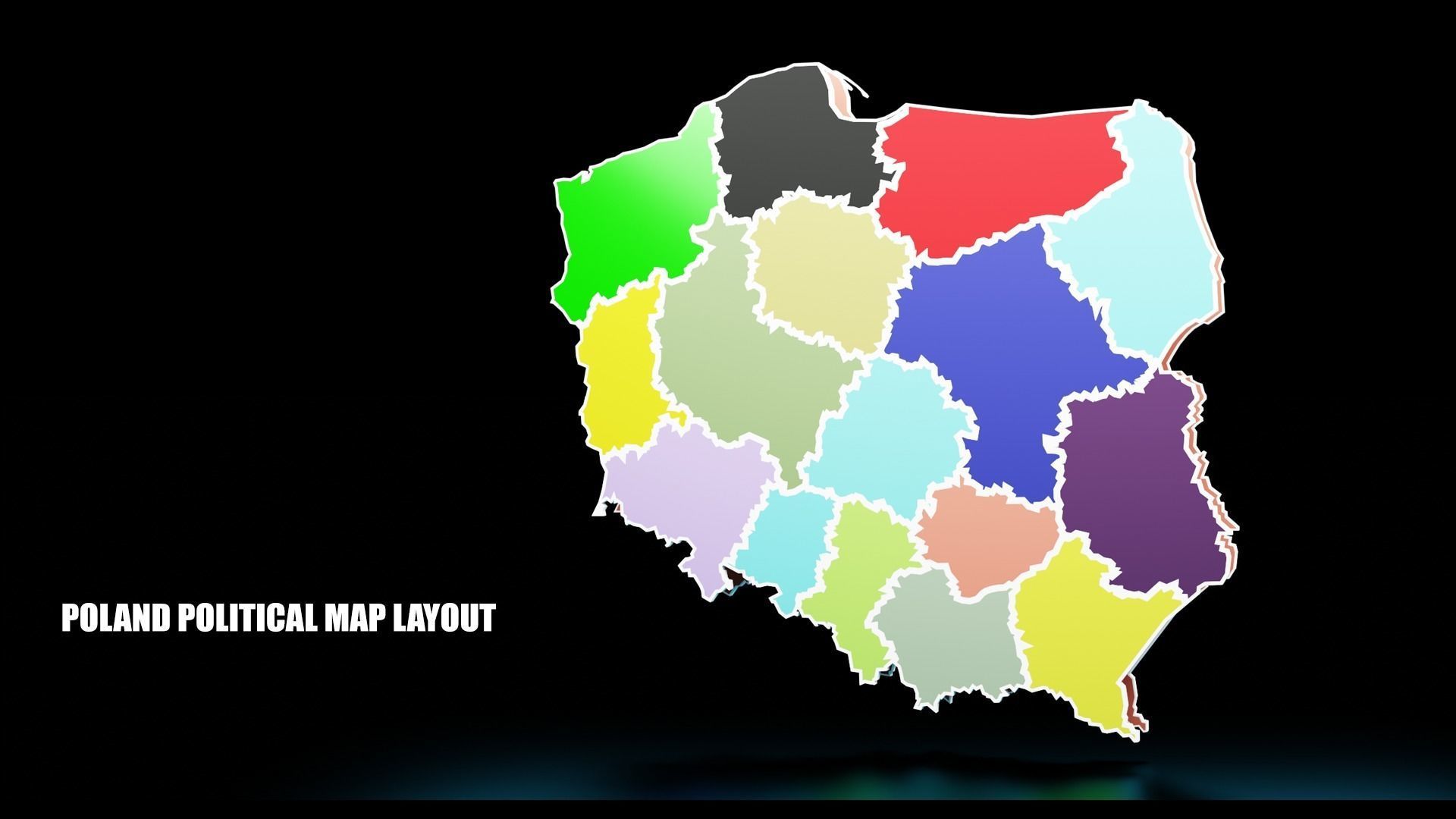 3D model POLAND POLITICAL MAP LAYOUT VR / AR / low-poly | CGTrader
