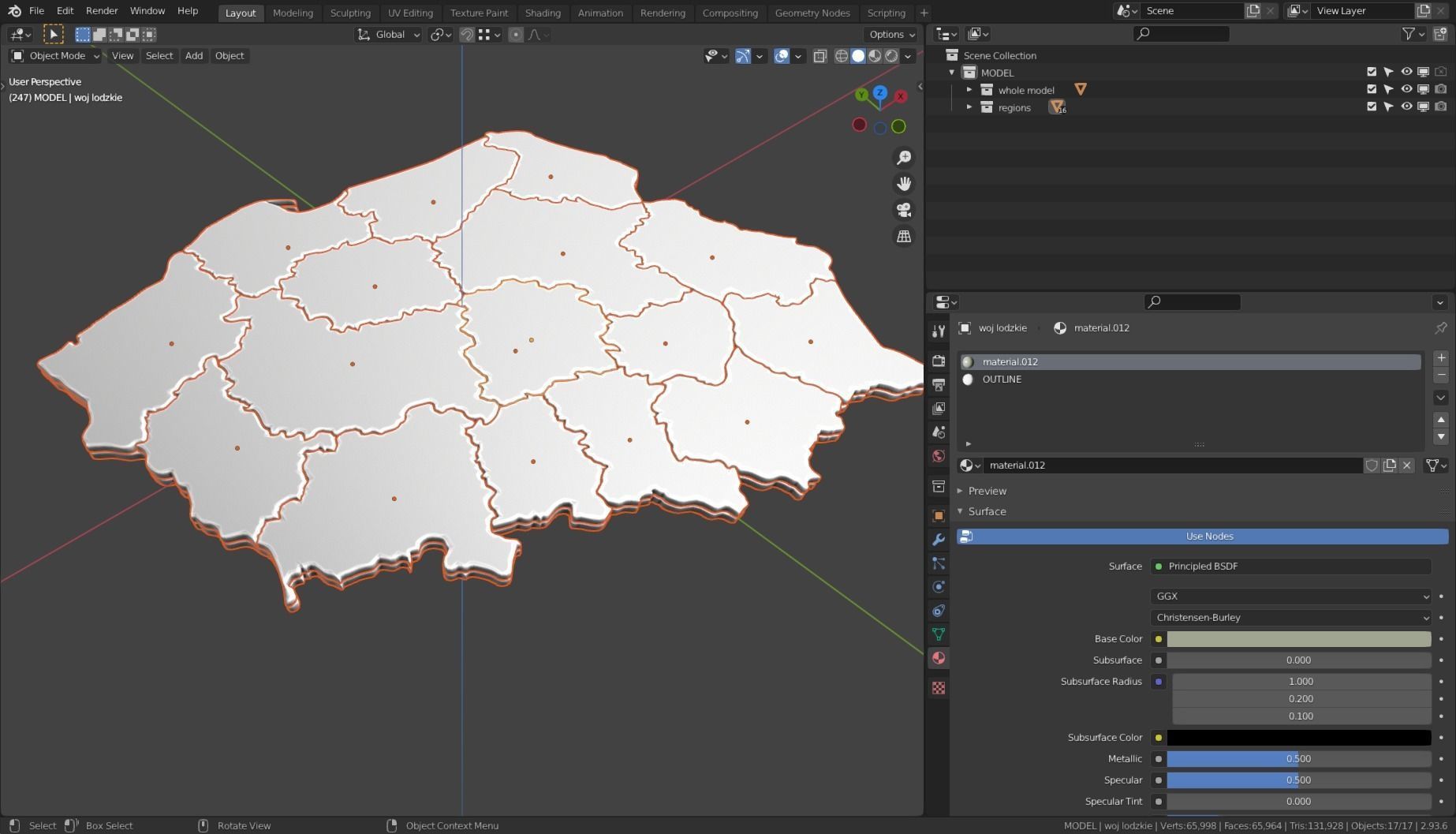 3D model POLAND POLITICAL MAP LAYOUT VR / AR / low-poly | CGTrader