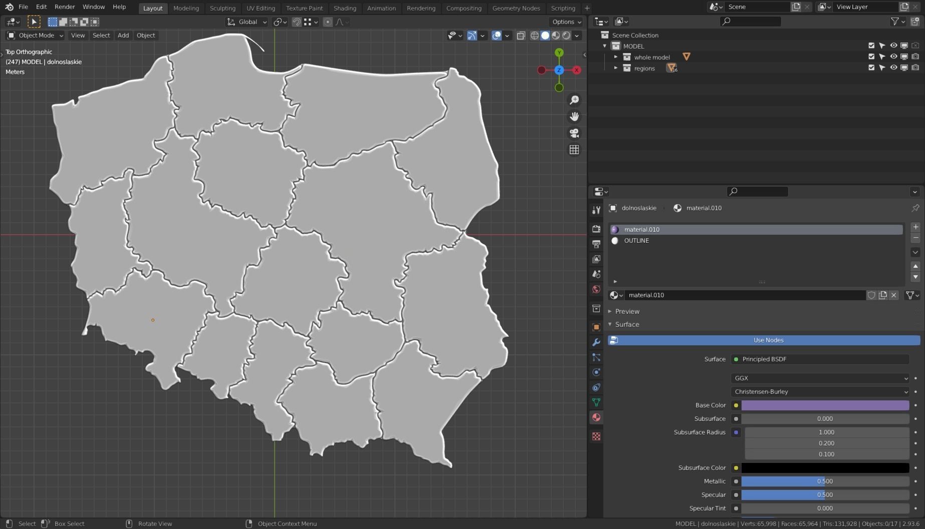 3D model POLAND POLITICAL MAP LAYOUT VR / AR / low-poly | CGTrader