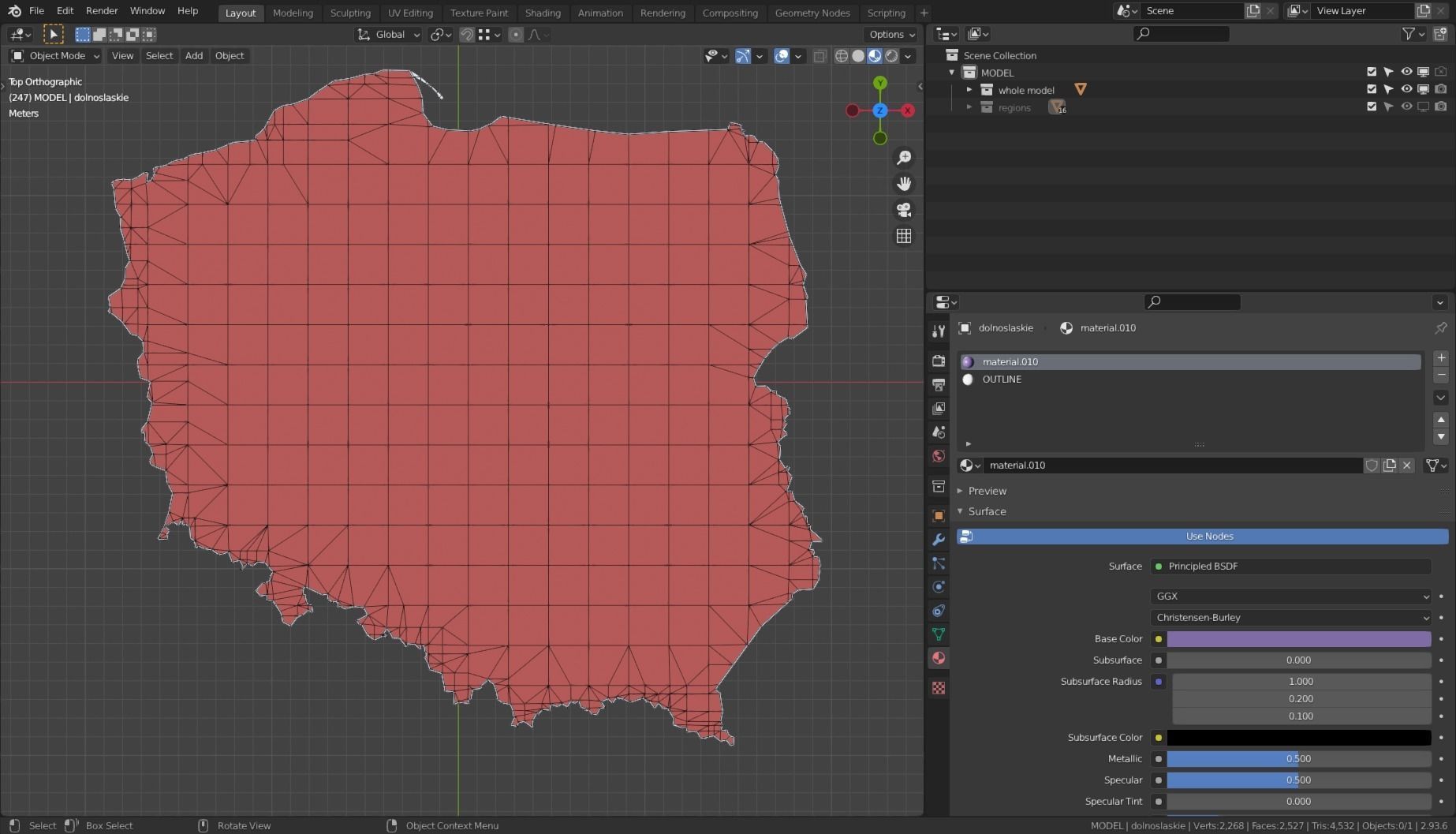 3D model POLAND POLITICAL MAP LAYOUT VR / AR / low-poly | CGTrader