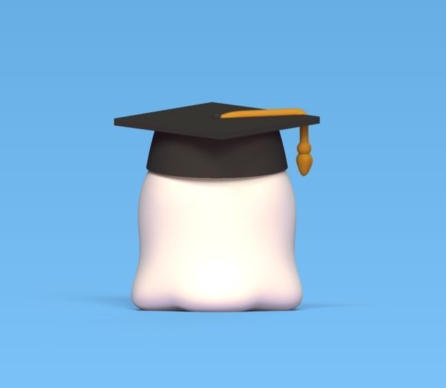 Ghost Graduate 3D model 3D printable | CGTrader