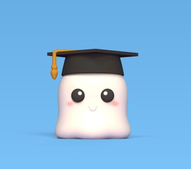 Ghost Graduate 3D model 3D printable | CGTrader