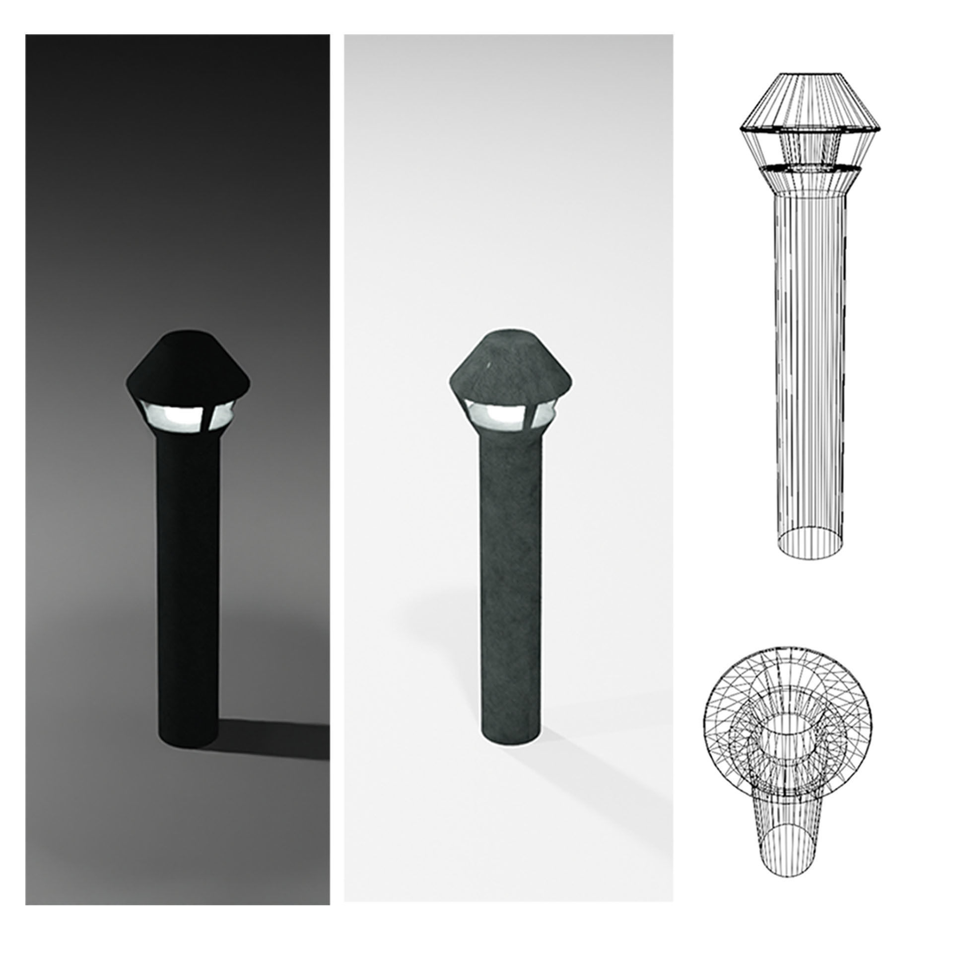 3D model Low Poly Outdoor Lights Pack with 6 3D meshes VR / AR / low ...