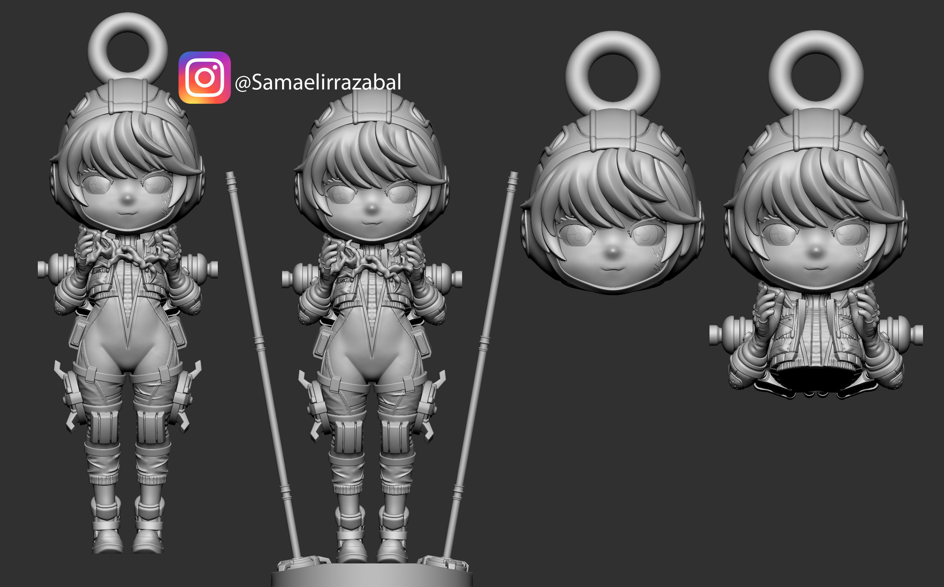 Apex Legends Wattson figure and keychain fanart 3D model 3D printable ...