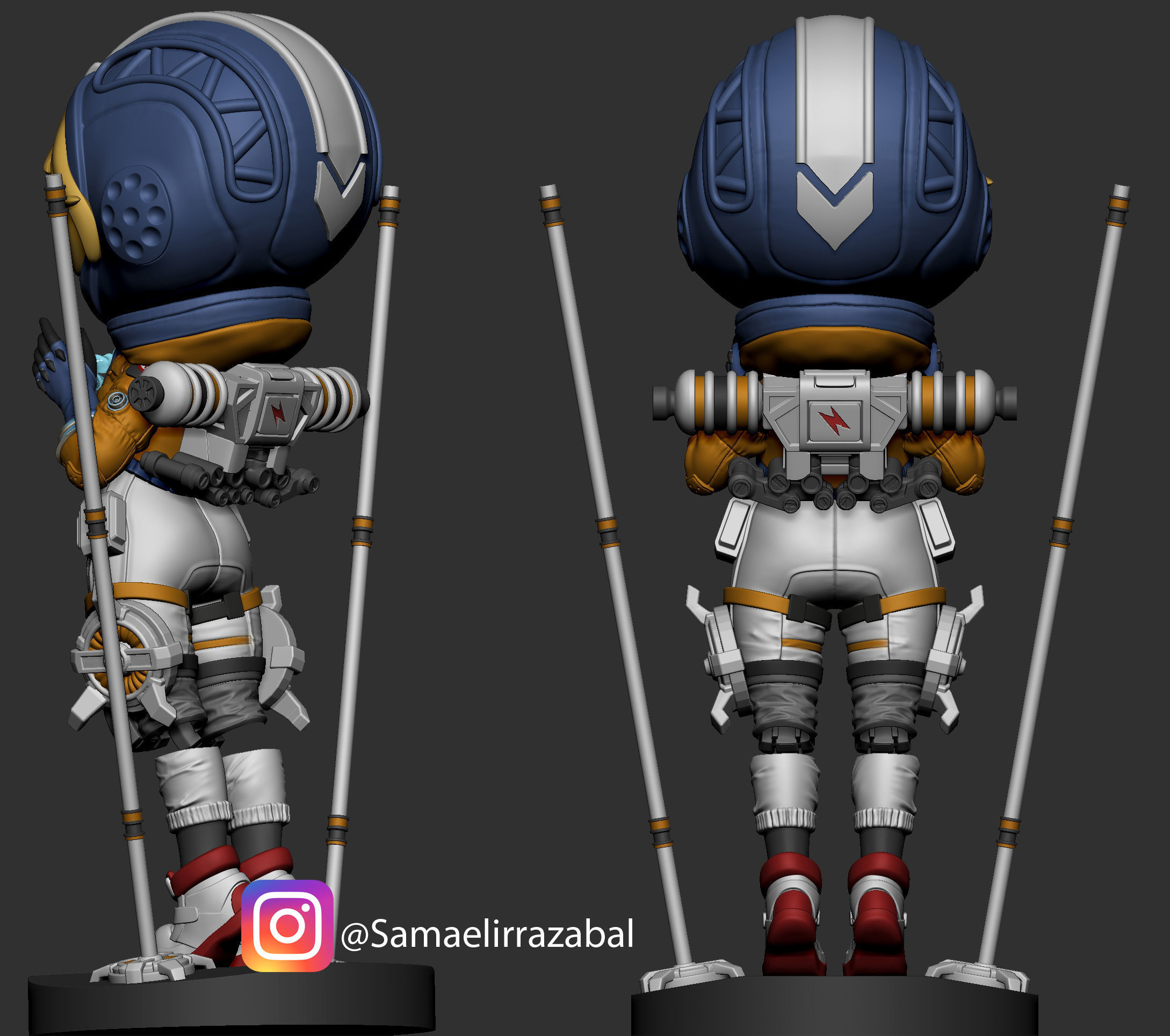 Apex Legends Wattson figure and keychain fanart 3D model 3D printable ...