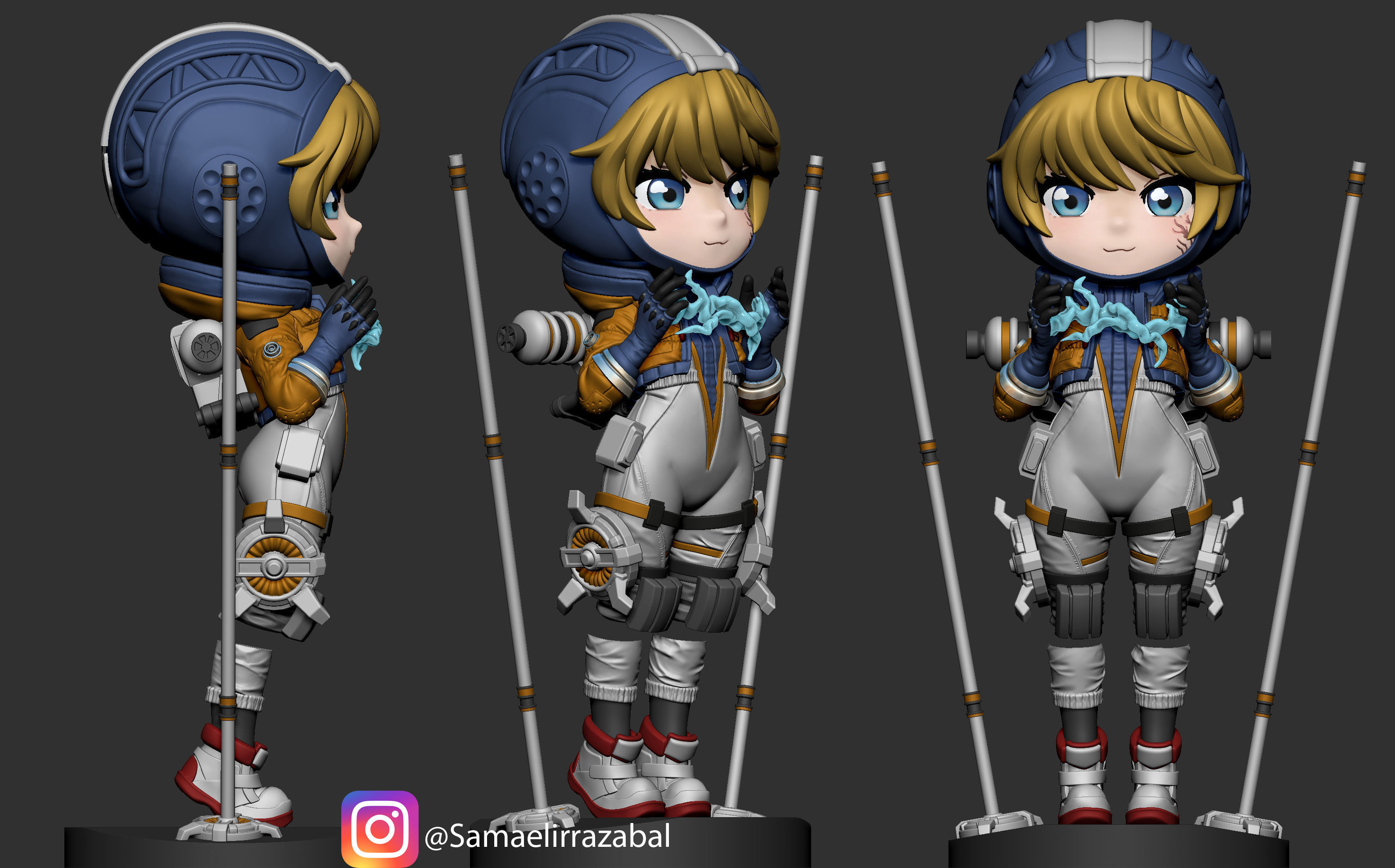 Apex Legends Wattson figure and keychain fanart 3D model 3D printable ...