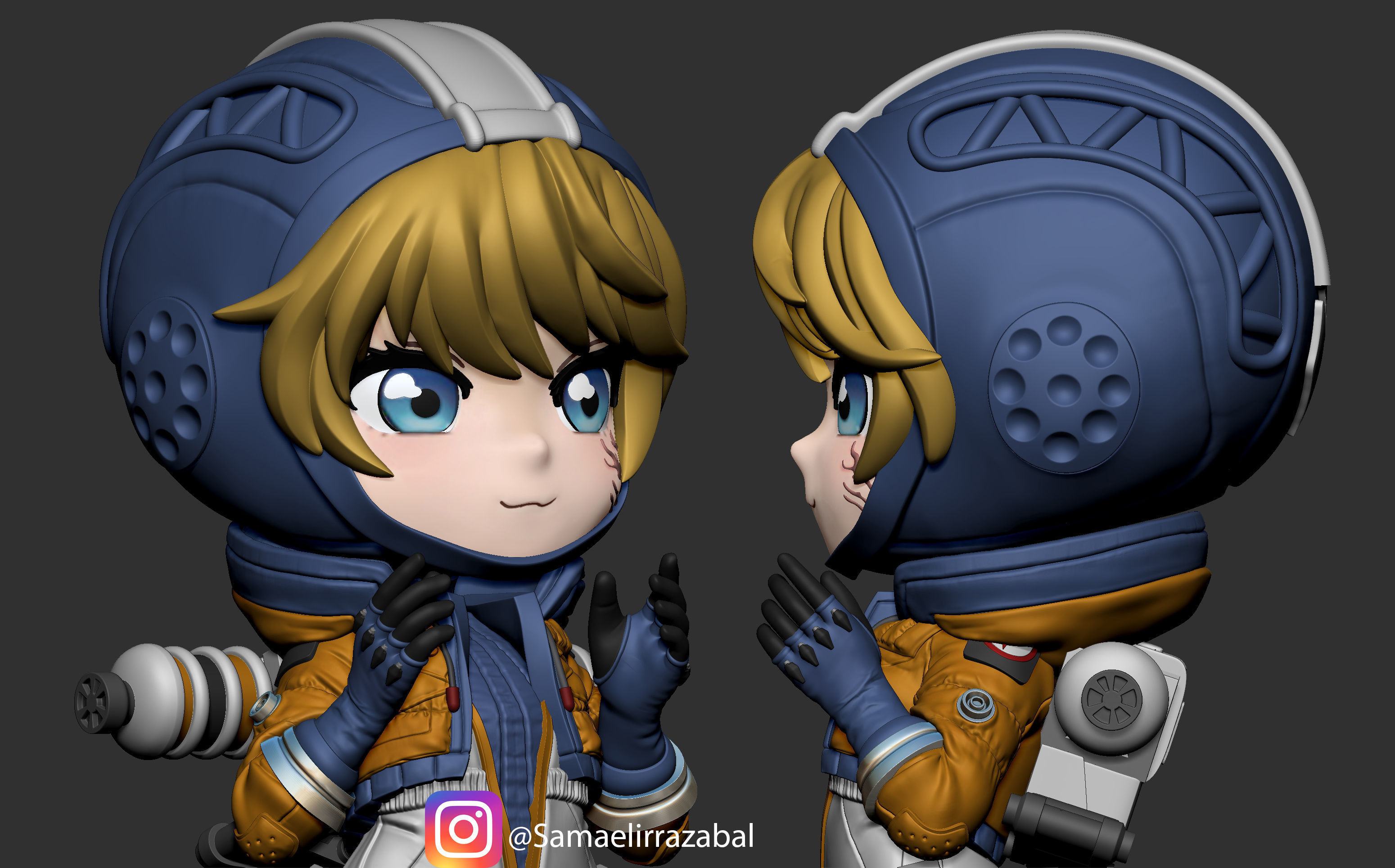 Apex Legends Wattson figure and keychain fanart 3D model 3D printable ...