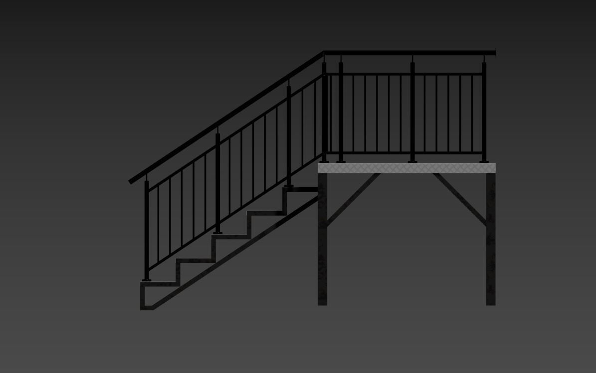 Metal stairs 3D model | CGTrader
