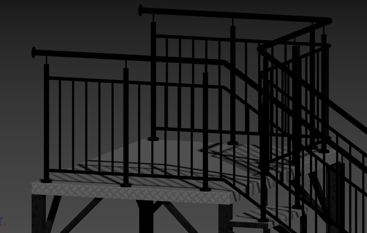 Metal stairs 3D model | CGTrader