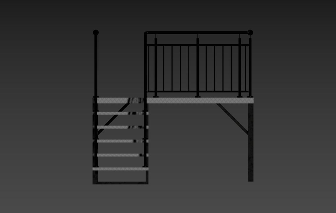Metal stairs 3D model | CGTrader