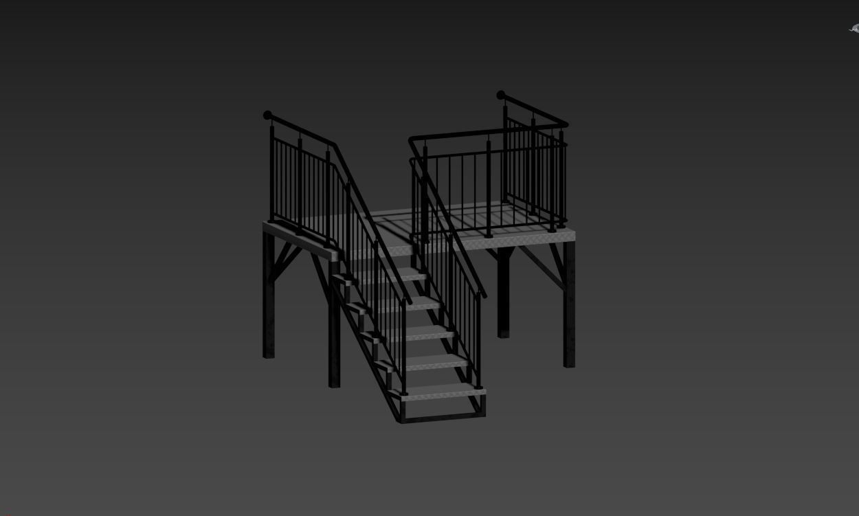 Metal stairs 3D model | CGTrader