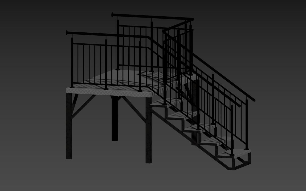 Metal stairs 3D model | CGTrader
