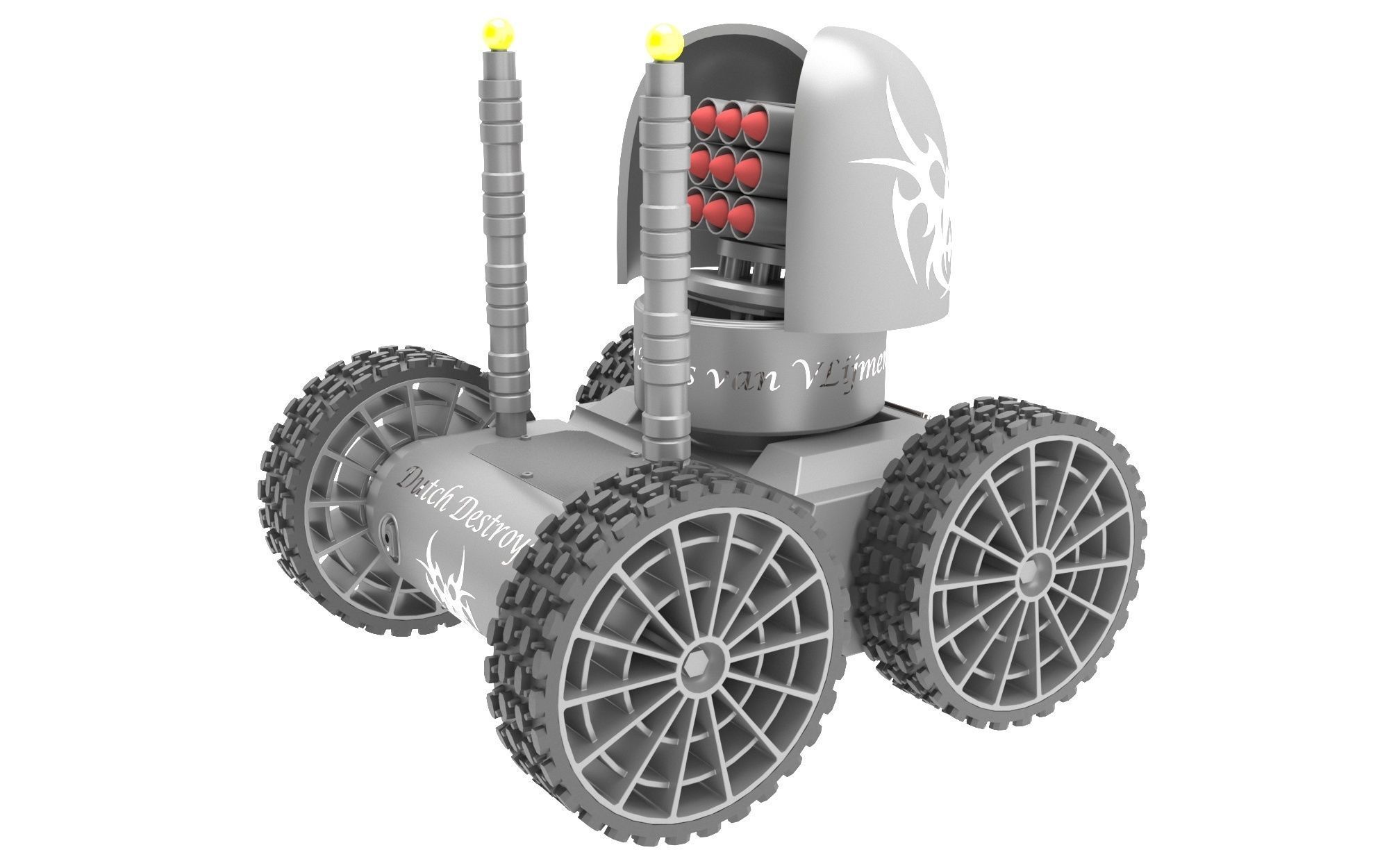 Destroyer remote control robot with two wheels 3D model | CGTrader