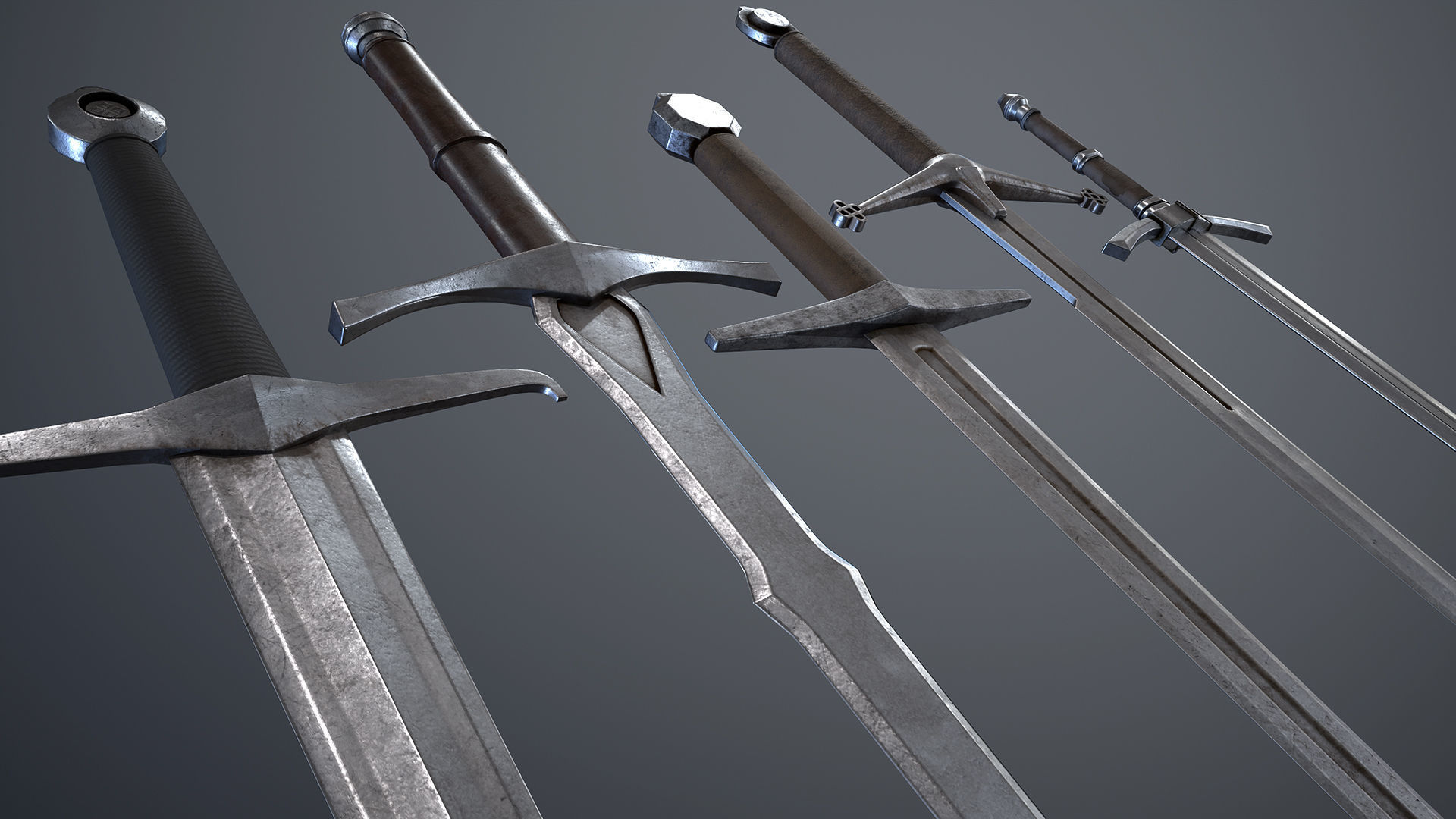 3D model Medieval Modular Swords pack VR / AR / low-poly | CGTrader