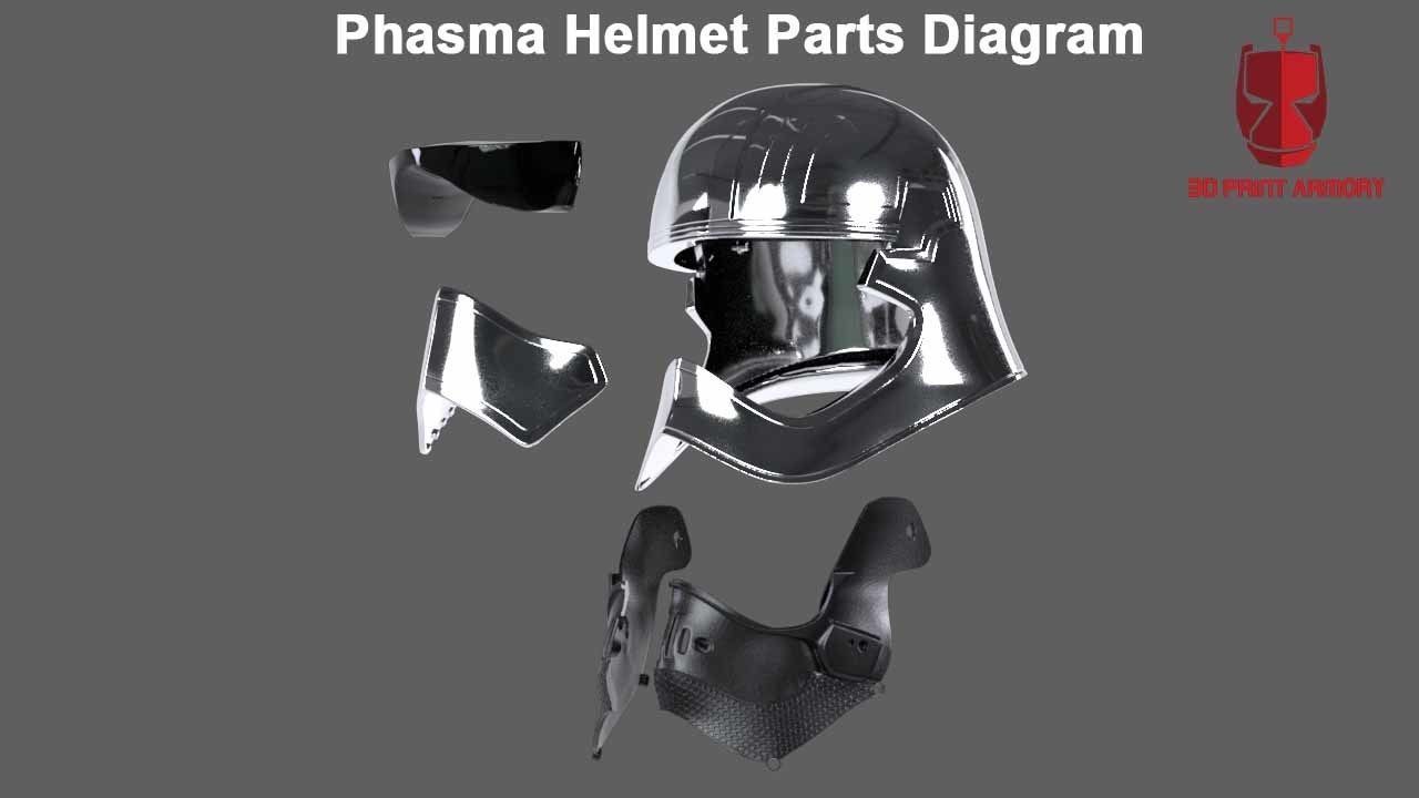 Captain Phasma Helmet Stl 3D model 3D printable | CGTrader