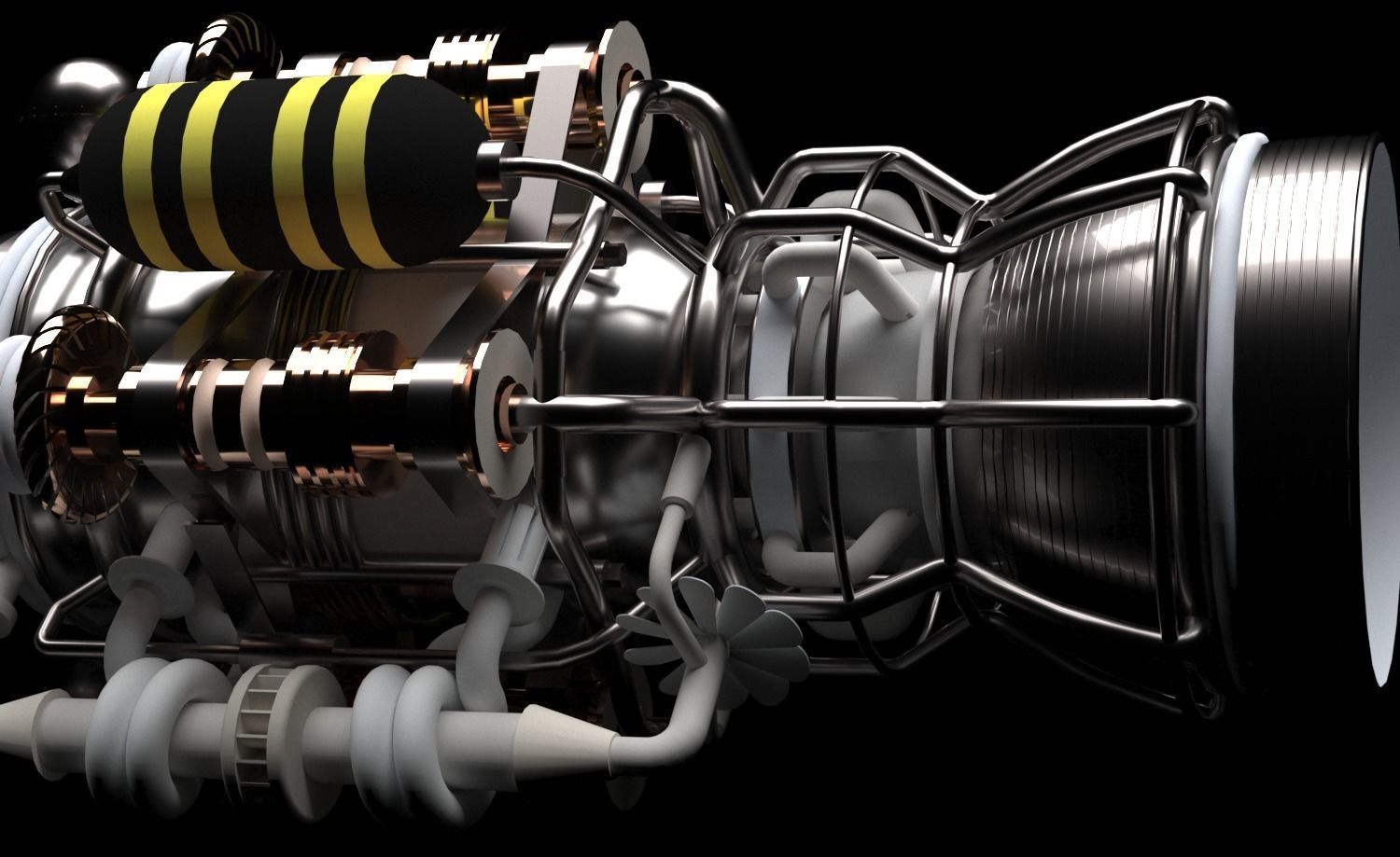 Pegusus Rocket Engine 3D model animated | CGTrader