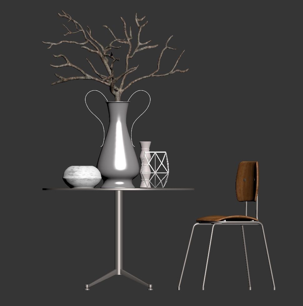 3D model Contemporary Table Set with Props 01 VR / AR / low-poly | CGTrader