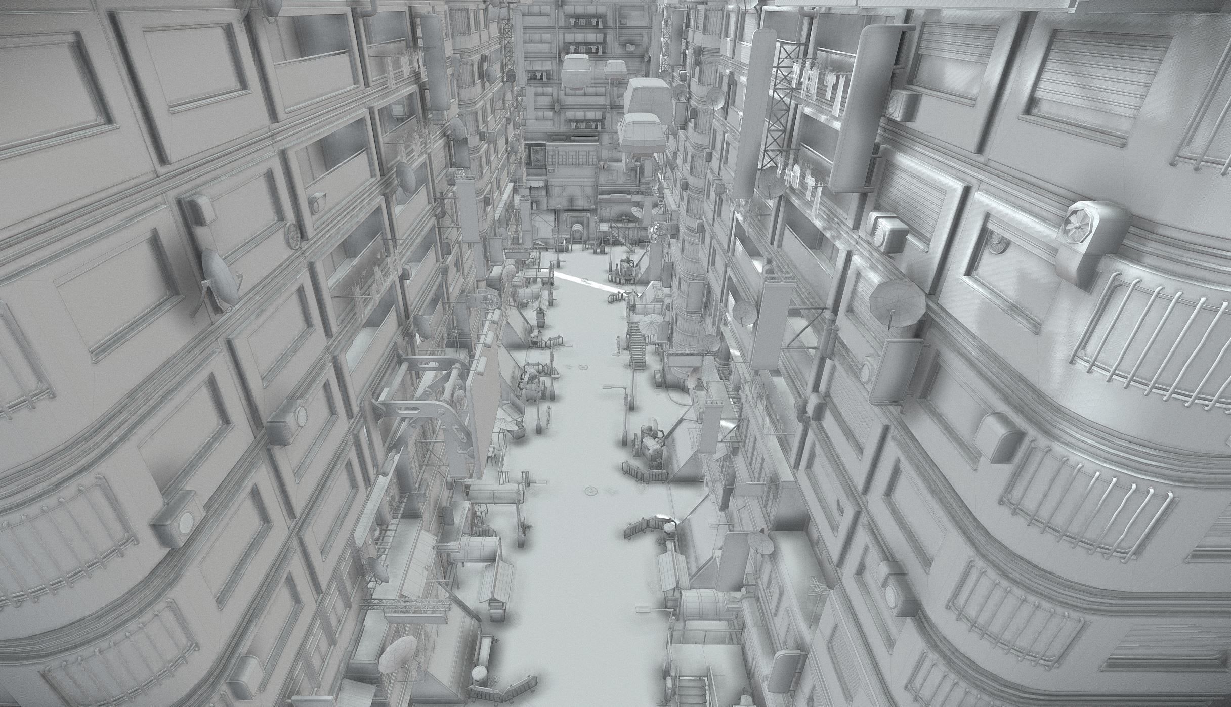 3D model Cyberpunk City Kitbash VR / AR / low-poly | CGTrader