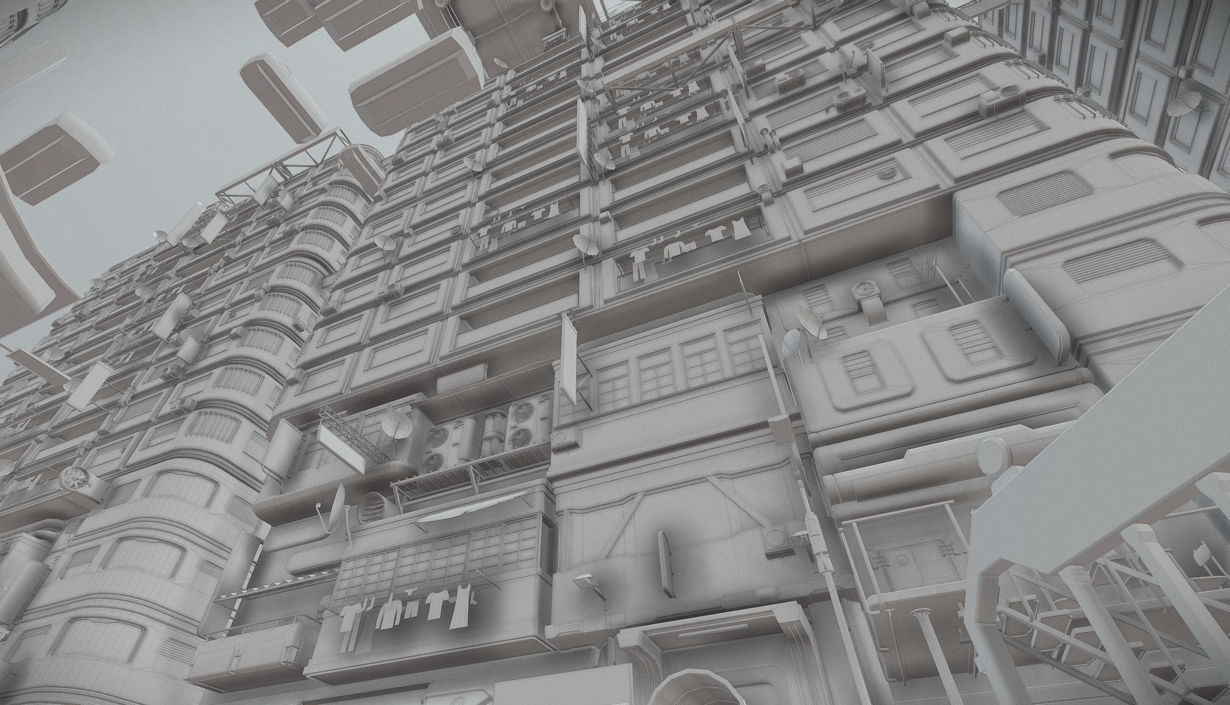 3D model Cyberpunk City Kitbash VR / AR / low-poly | CGTrader