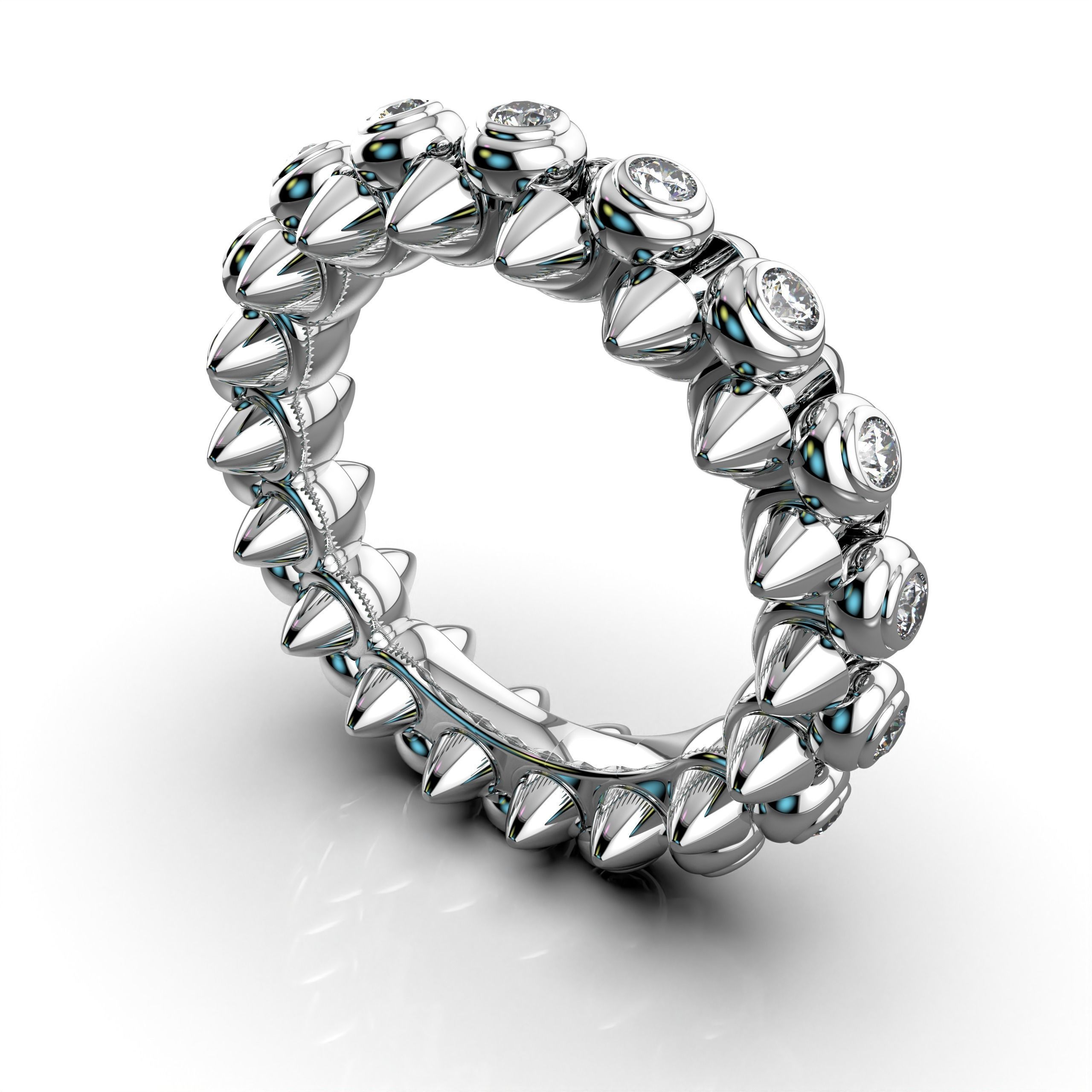 Screw Diamonds Ring 3D model 3D printable | CGTrader