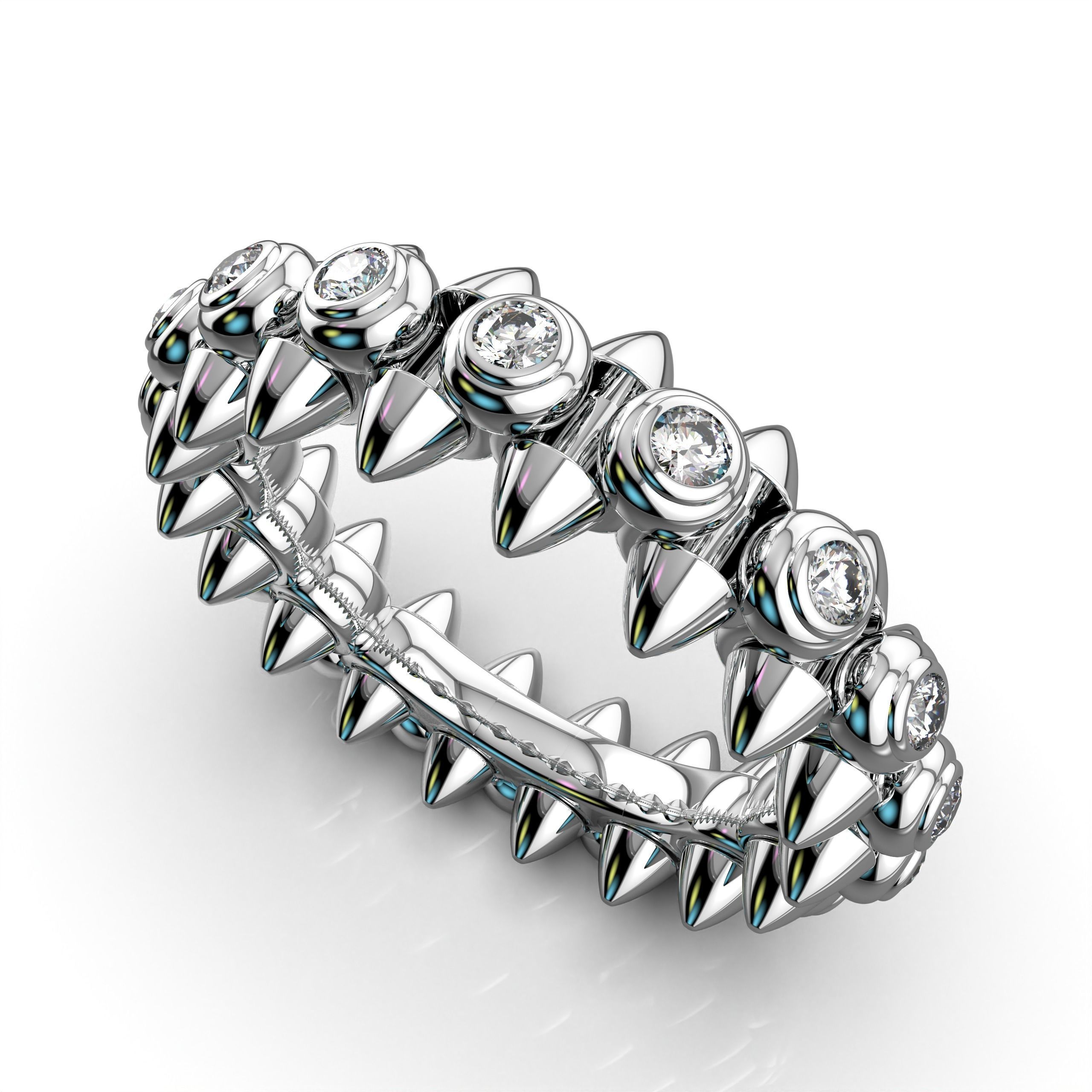 Screw Diamonds Ring 3D model 3D printable | CGTrader