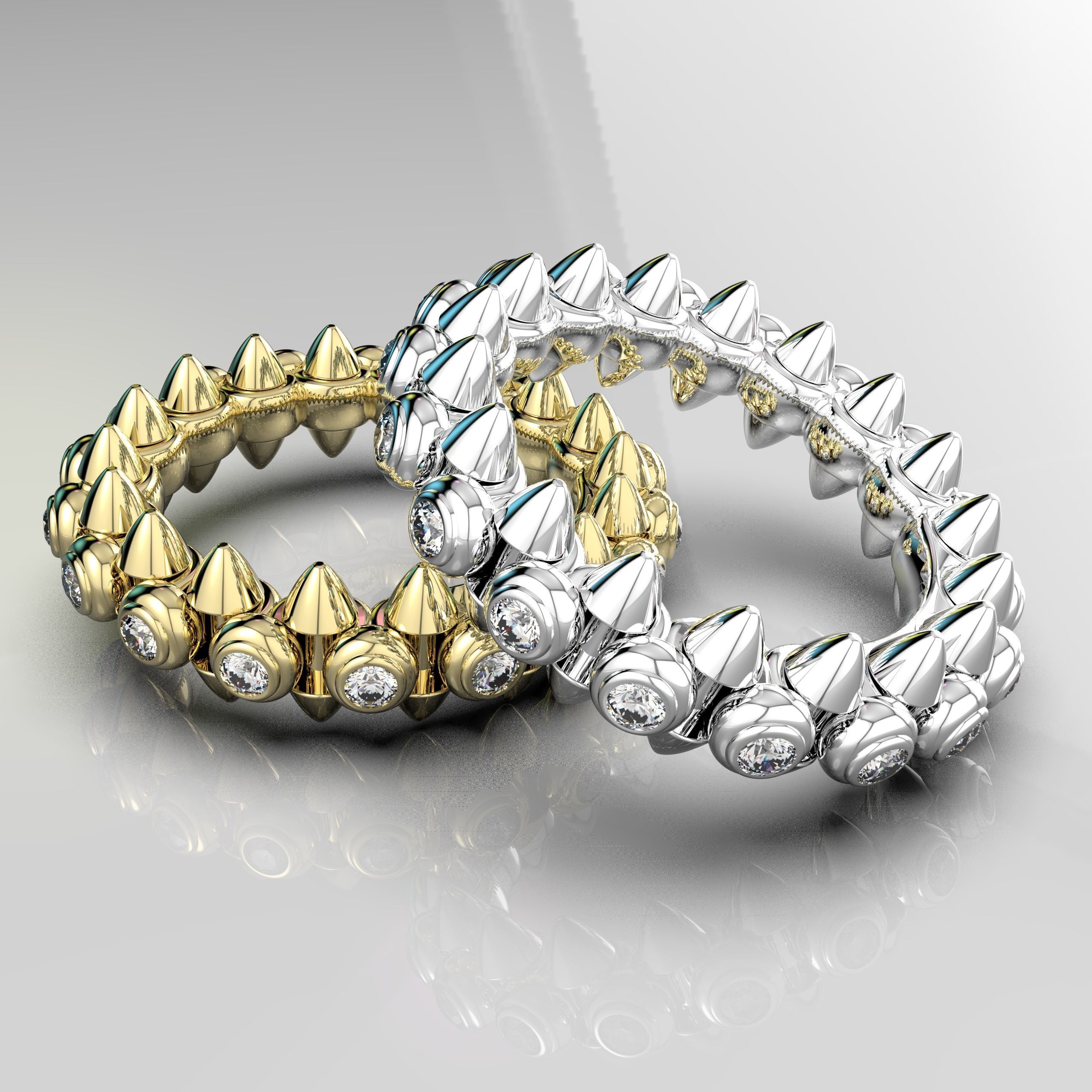 Screw Diamonds Ring 3D model 3D printable | CGTrader