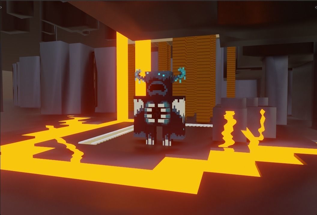 Minecraft Warden Blender ready rigged model 3D model animated rigged ...